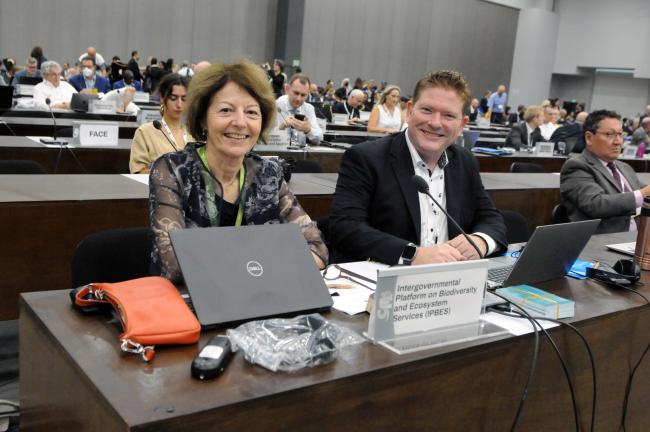 Anne Larigauderie, IPBES Executive Secretary, and Robert Spaull, IPBES ...