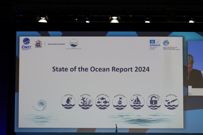 The State of the Ocean Report 2024 is presented during the session ...