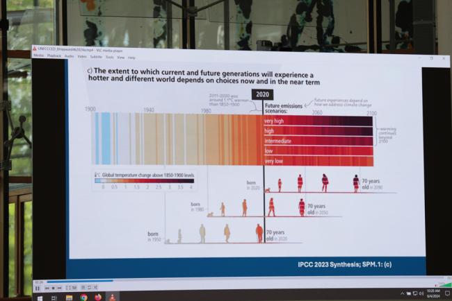 A slide from the IPCC 2023 Synthesis Report highlights the impact ...