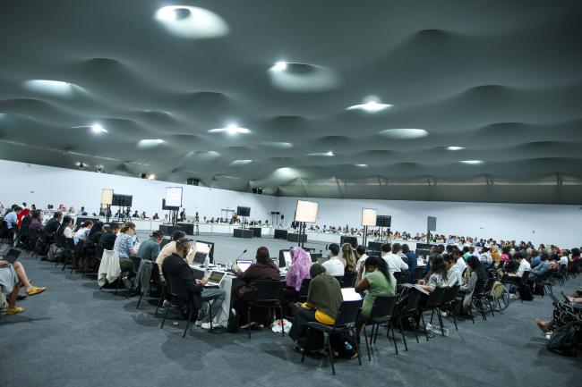 View of the room during informal consultations on national adaptation ...